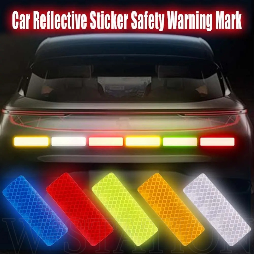 10Pcs Super Light Car Reflective Sticker / Multicolor Night Warning ...