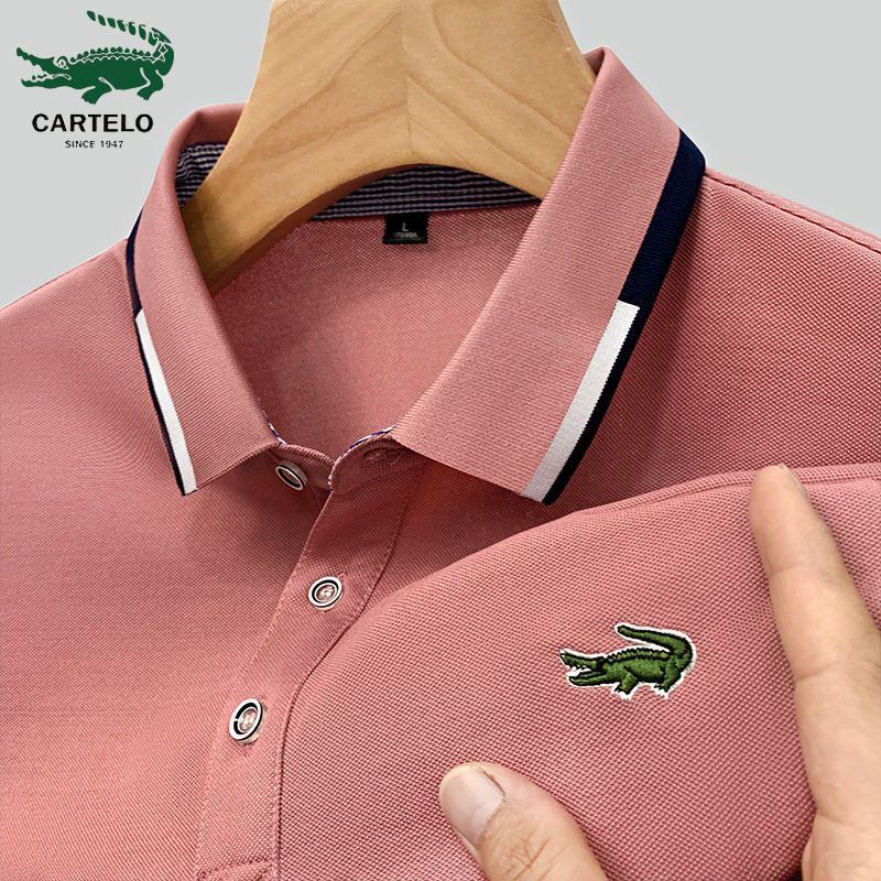 Polo Shirt for Men Stand-up Collar Crocodile Polo Shirt Fashion ...