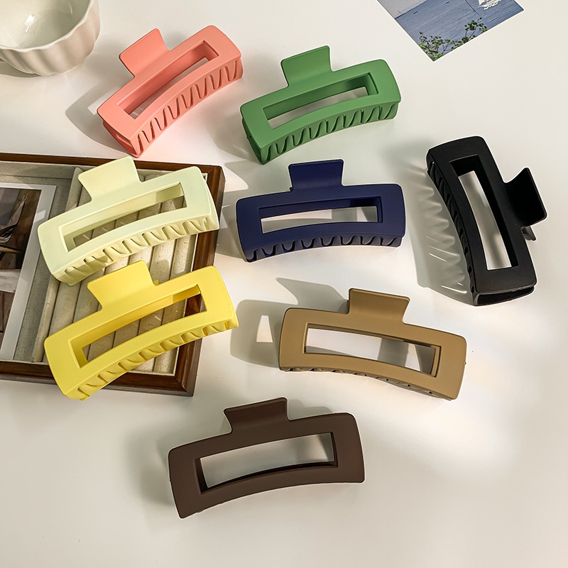 Frosted Oversized Square Hair Clip Korean Square Hairpin Girl's Back Of ...