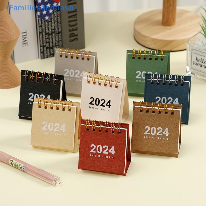 Familiesandflash> 2023-2024 Mini Desk Calendar Desktop Standing Flip ...