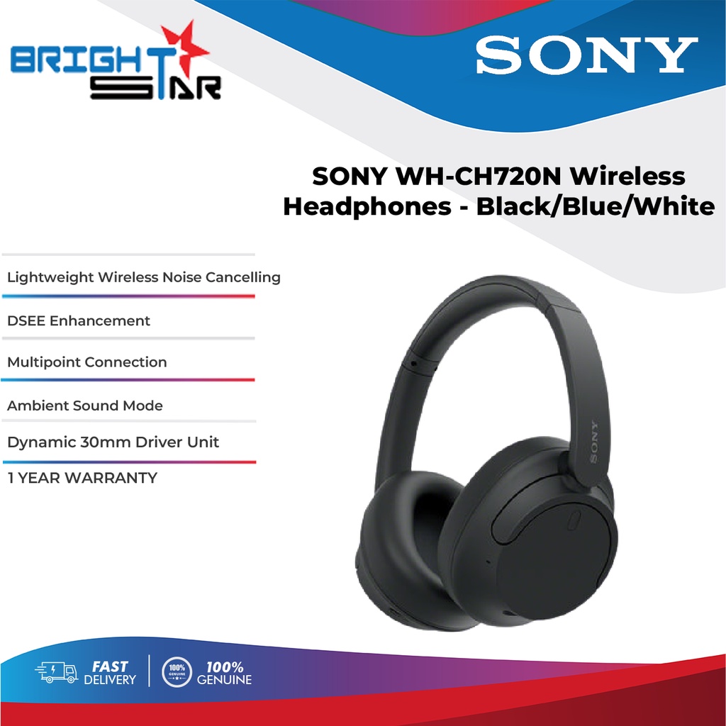 SONY WH-CH720N Wireless Headphones - Black/Blue/White | Shopee Malaysia