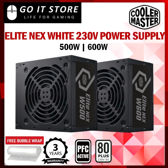 Cooler Master Elite NEX WHITE W500 / W600 500w 600w 230V Power Supply Unit (MPW-5001-ACBW-B ...