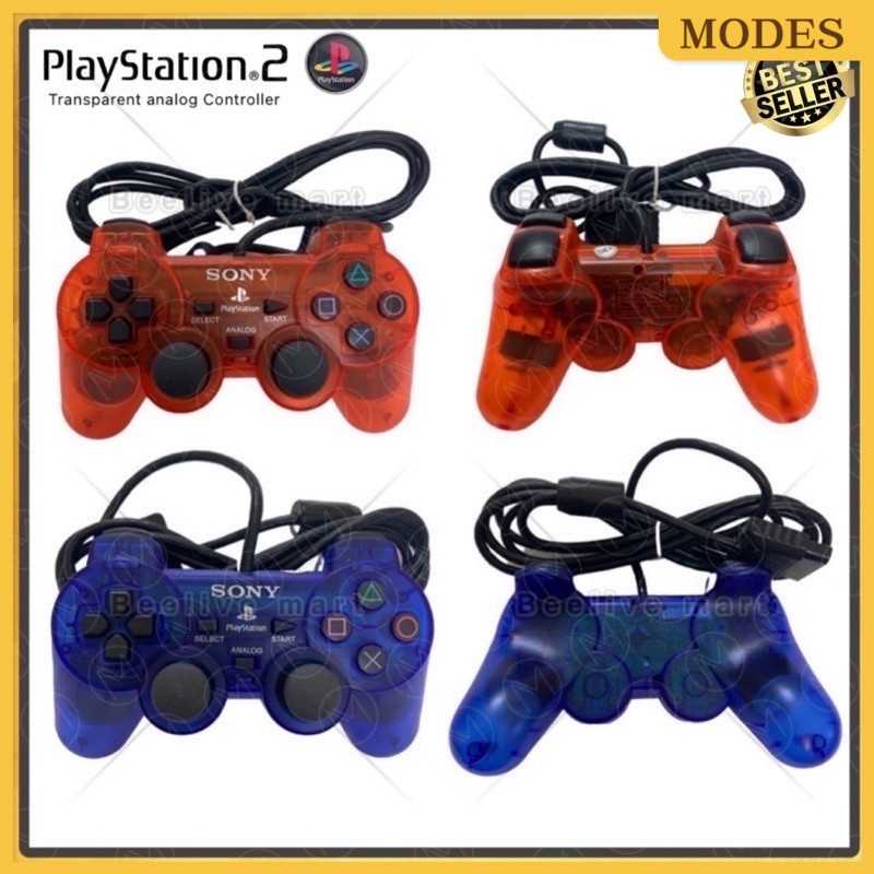 PS1 PS2 DUALSHOCK Transparent Gaming Joystick Colourful wired | Shopee ...