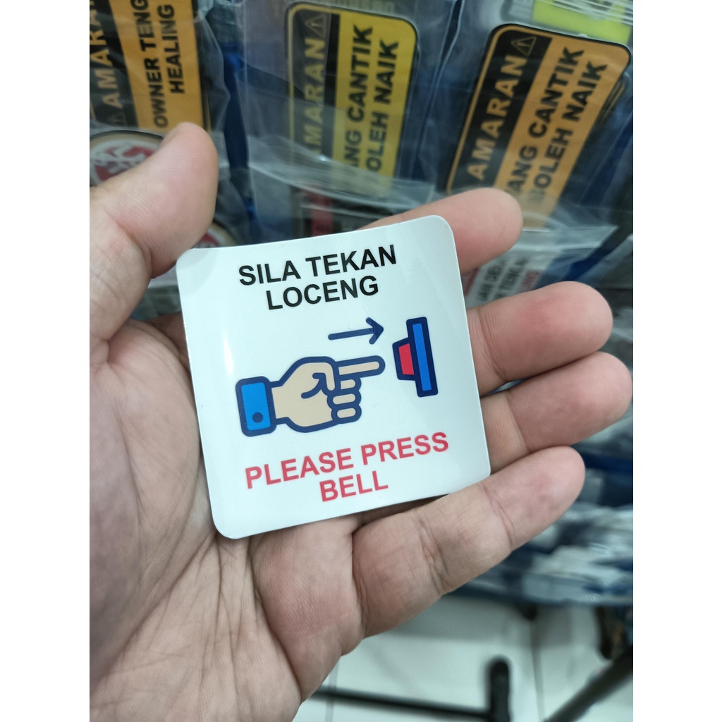 Sticker Sila Tekan Loceng(Waterproof with laminate) | Shopee Malaysia