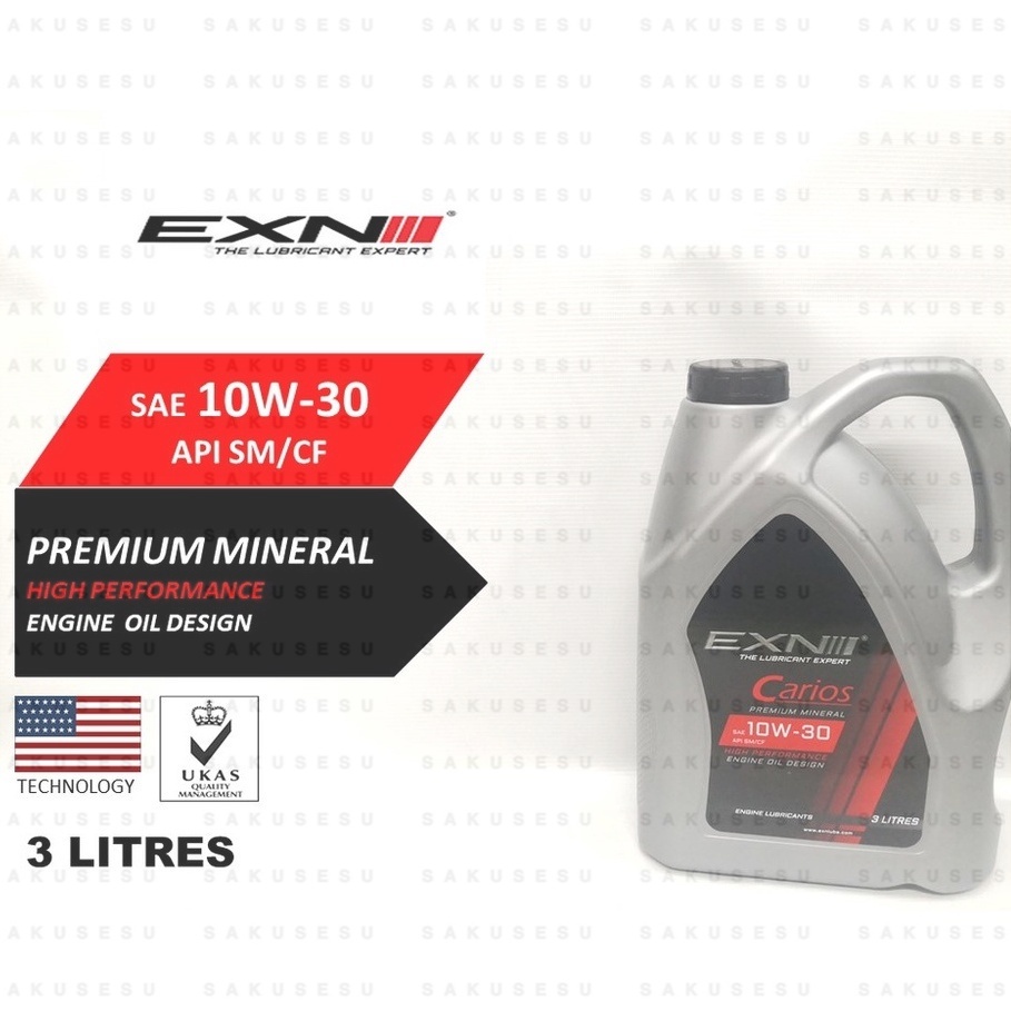 EXN Carios SAE 10W30 Premium Mineral Engine Oil (3 Liter) For Proton ...