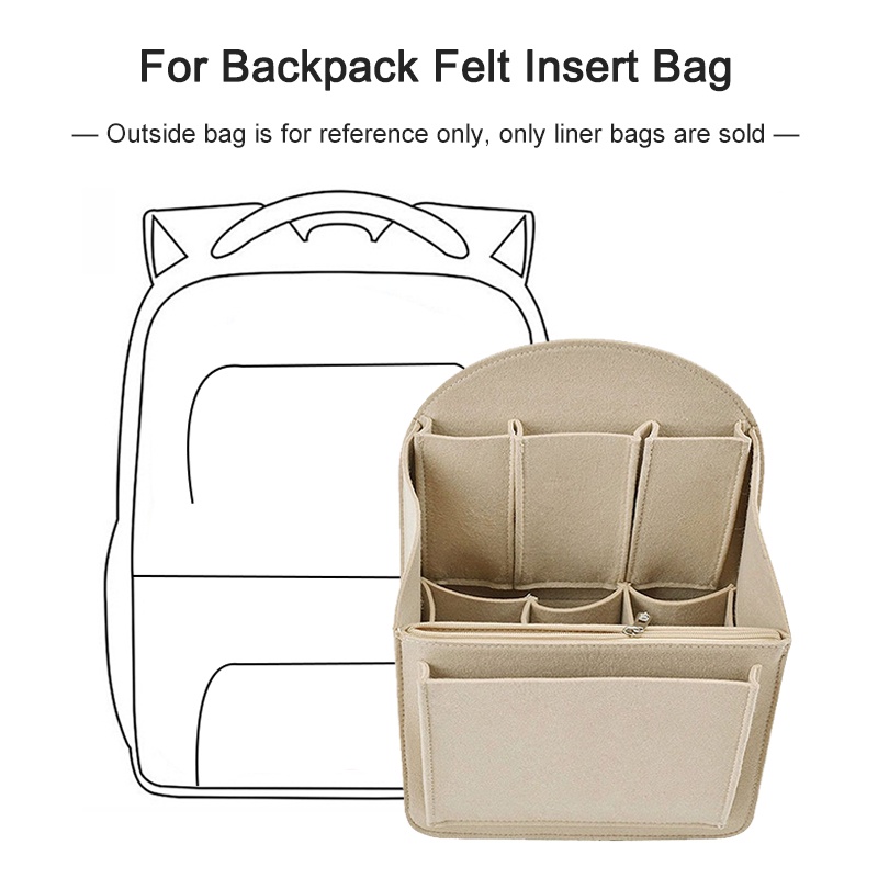 Backpack Organizer Insert Bag Felt Liner Bag with Multi-Pockets ...