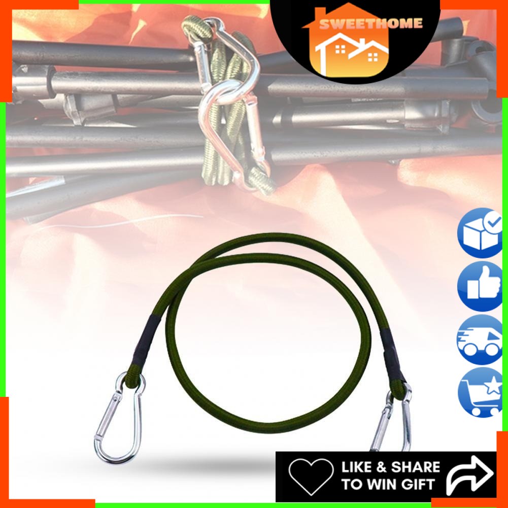 Elastics Rubber Luggage Rope Cord Tie Strap String with Carabiner Hooks ...