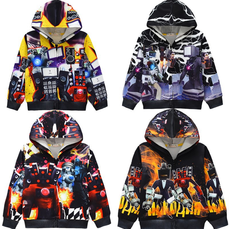 Skibidi Toilet 3D Print Fashion Street Zipper Jackets Boys Casual ...