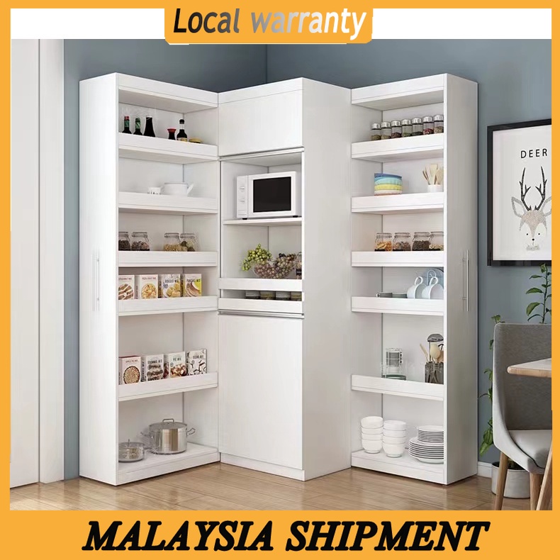 Invisible pull-out sideboard multi-function microwave high cabinet ...