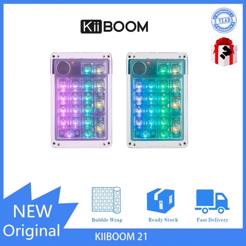 KIIBOOM 21Three mode numeric keypad transparent wireless link pad knob ...