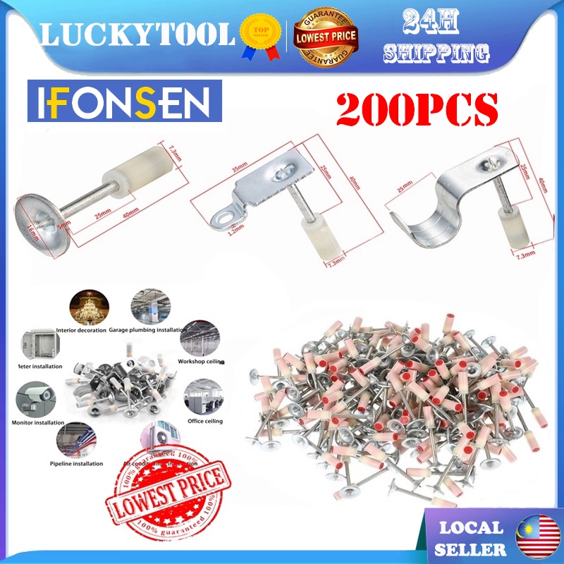 🔥24H🔥200PCS Round Steel Nail Gun Rivet Fire Nail Gun Ceiling Gun Bullet ...
