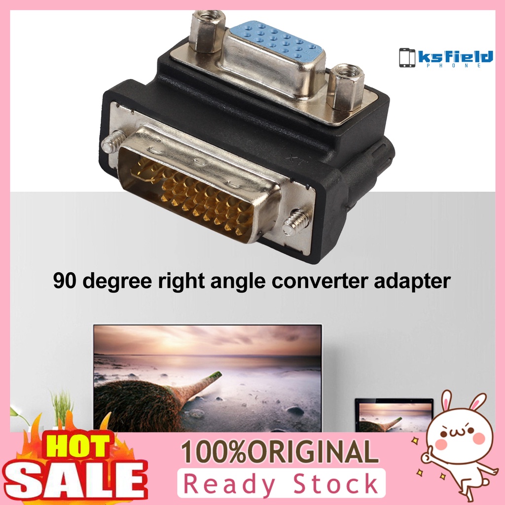 [VGI] Mini 90 Degree Elbow Right Angle DVI-I 24+5 Male to VGA Pin ...