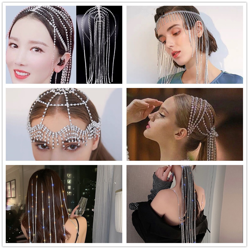Head chain Arabian accessories female diamond-studded headband tassel ...
