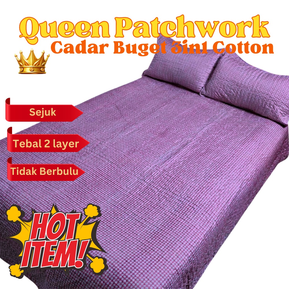 CADAR 3IN1 QUEEN FALISHA PATCHWORK CORAK BUNGA KARTUN ABTSRAK PLAIN ...
