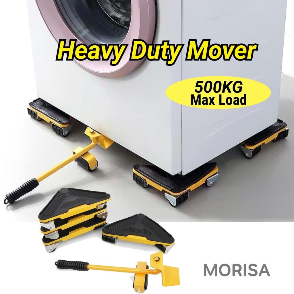 Heavy Duty Mover Tool Furniture Lifter 500KG 360° Wheel Strong Metal ...