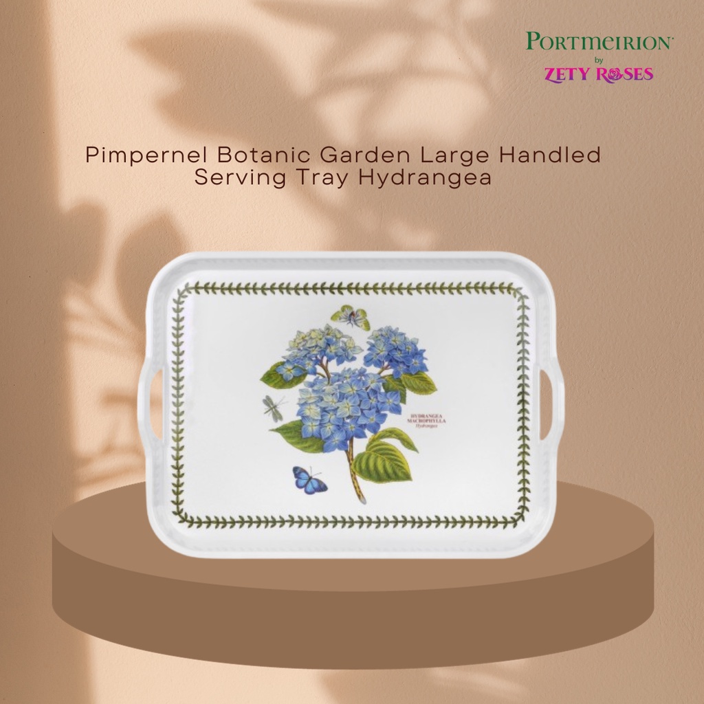 Pimpernel Botanic Garden Large Handled Serving Tray Hydrangea | Shopee ...