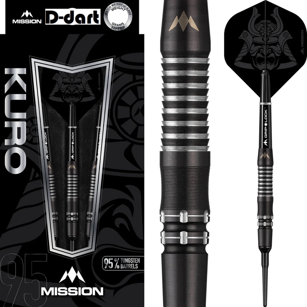 MISSION SOFT TIP DART - 19G/21G M2 KURO Razor Scallop Black Titanium ...