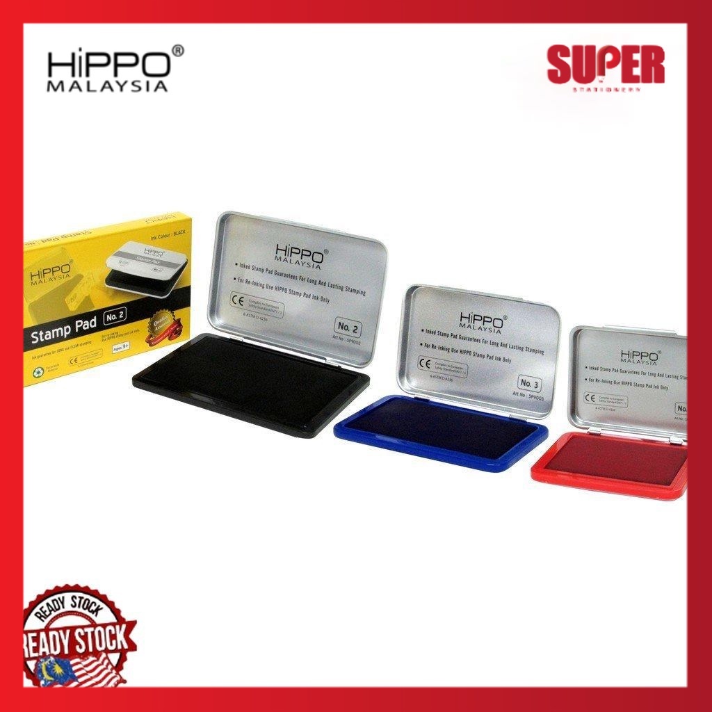 [super stationery] HIPPO PAD DAKWAT/ STAMP PAD SIZE NO.2/3/4 - BLACK ...