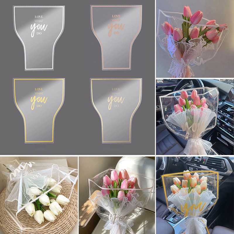 1pc Transparent Packing Paper DIY Flower Bouquet Waterproof Packing ...