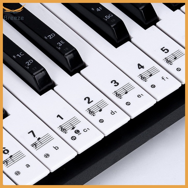 breeze Removable Piano Sticker 61/88 Key Transparent Piano Keyboard ...