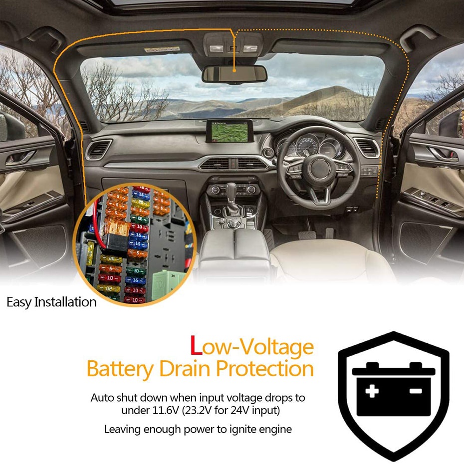 Buck Line 24 Hour Parking Monitoring Hardwire Kit Charging Cable ...