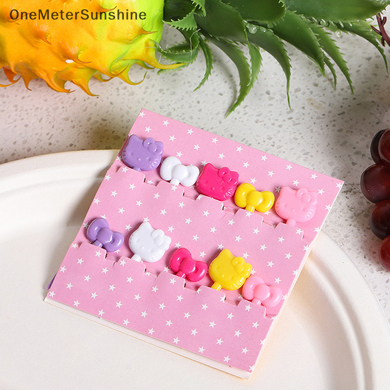 OMS 10Pcs Animal Fruit Fork Cat Mouse Rabbit Fruit Food Picks Bento Box ...