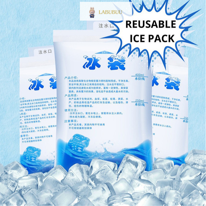 1Piece Reusable Ice Bag Water Injection Cooler Bag Ice Pack Drinks ...