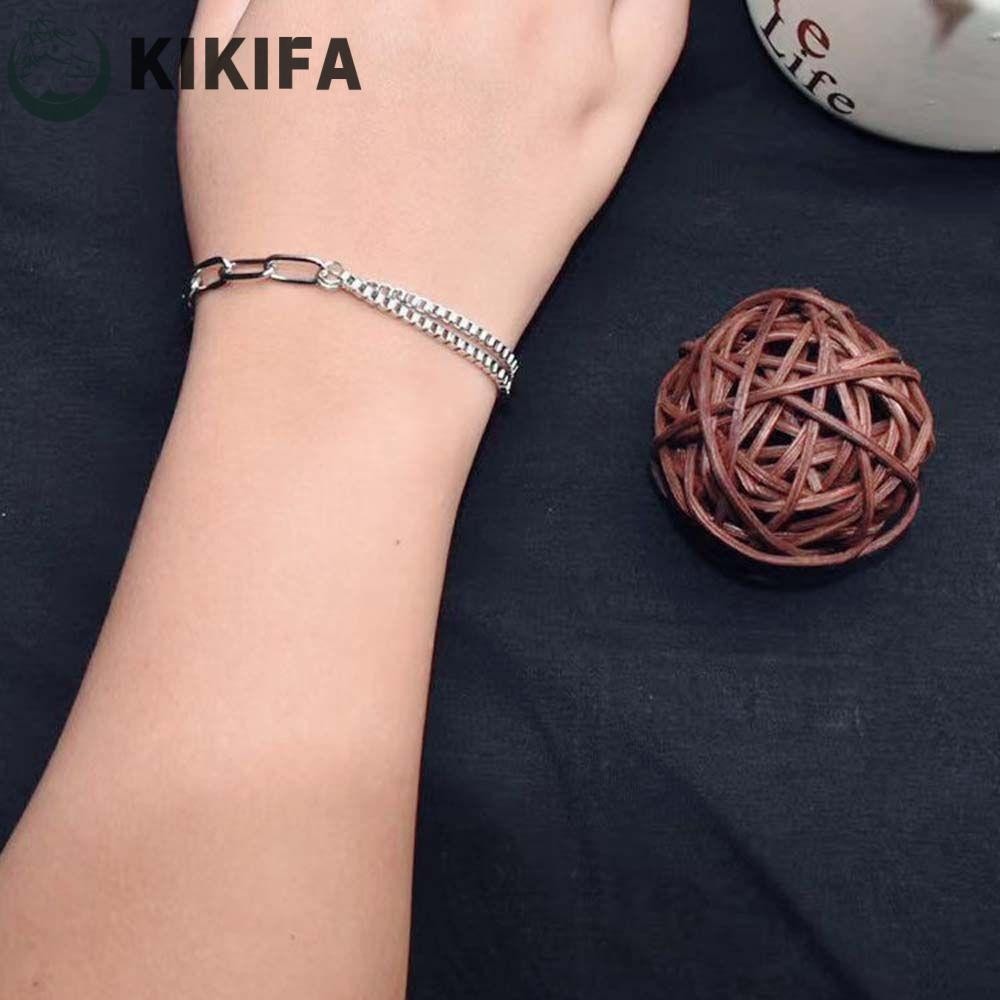 KIKIFA Korean Bangles Heart Chain Adjustable Punk For Men Elegant Women ...