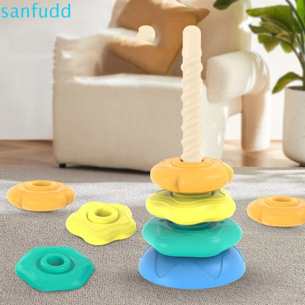 SANFUDD Rotating Screw Bolt Toys, Irregular Square Stackable Rainbow ...