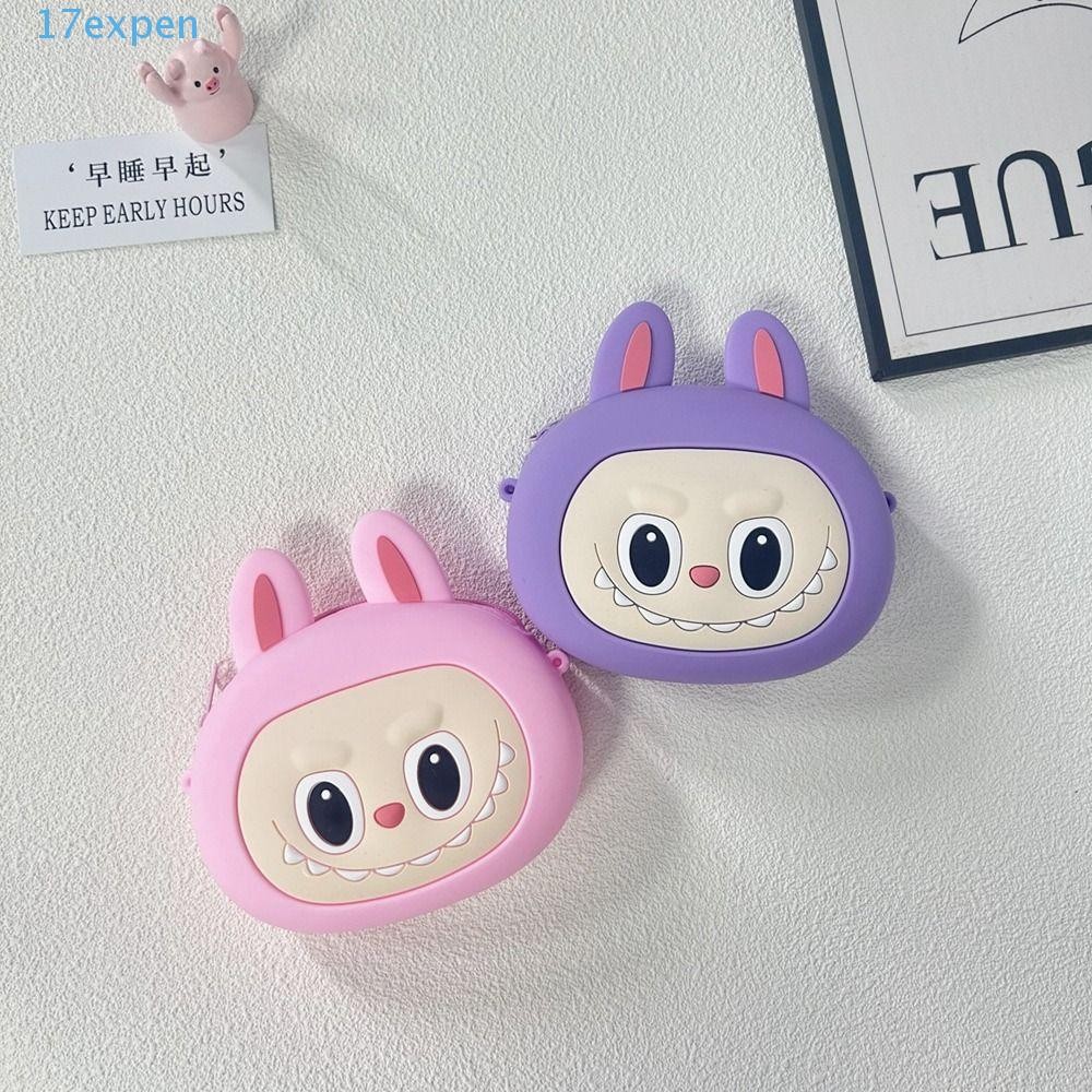 EXPEN Labubu Crossbody Bag, Cartoon Shoulder Bag Silicone Coin Purse ...