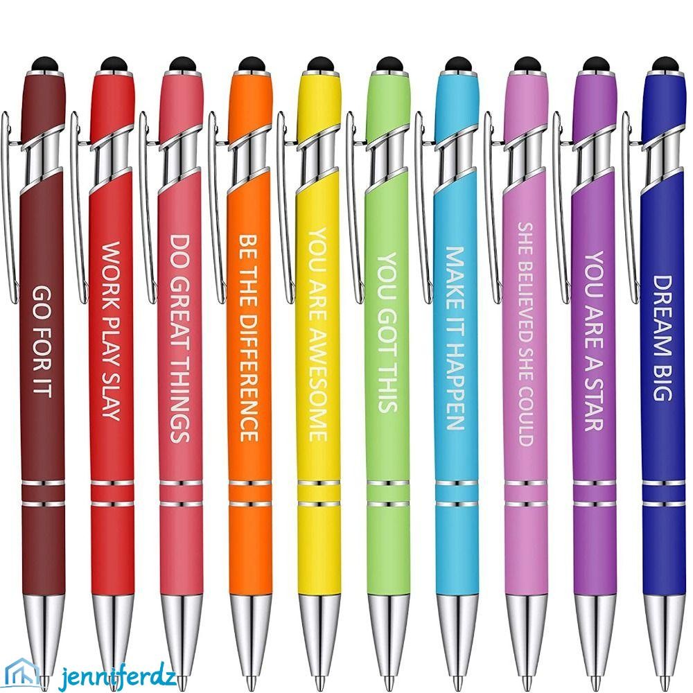 JENNIFERDZ 10pcs Metal Ballpoint Pen, Personalized Stylus Tip Condenser ...