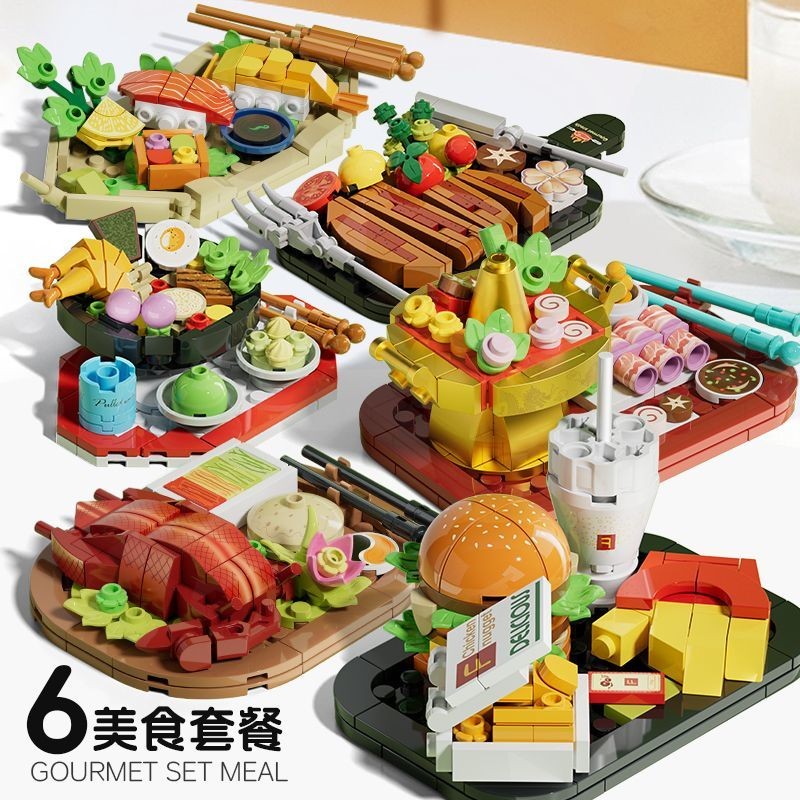 Compatible Lego Food Package Assembled Building Blocks Burger French ...