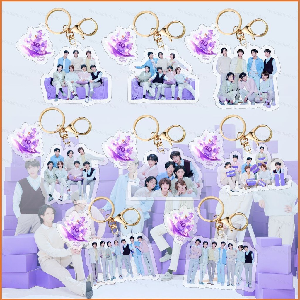 gre9 2023 BTS FESTA the tenth anniversary Acrylic keychain bag pendant V Jung Kook SUGA Jin ...