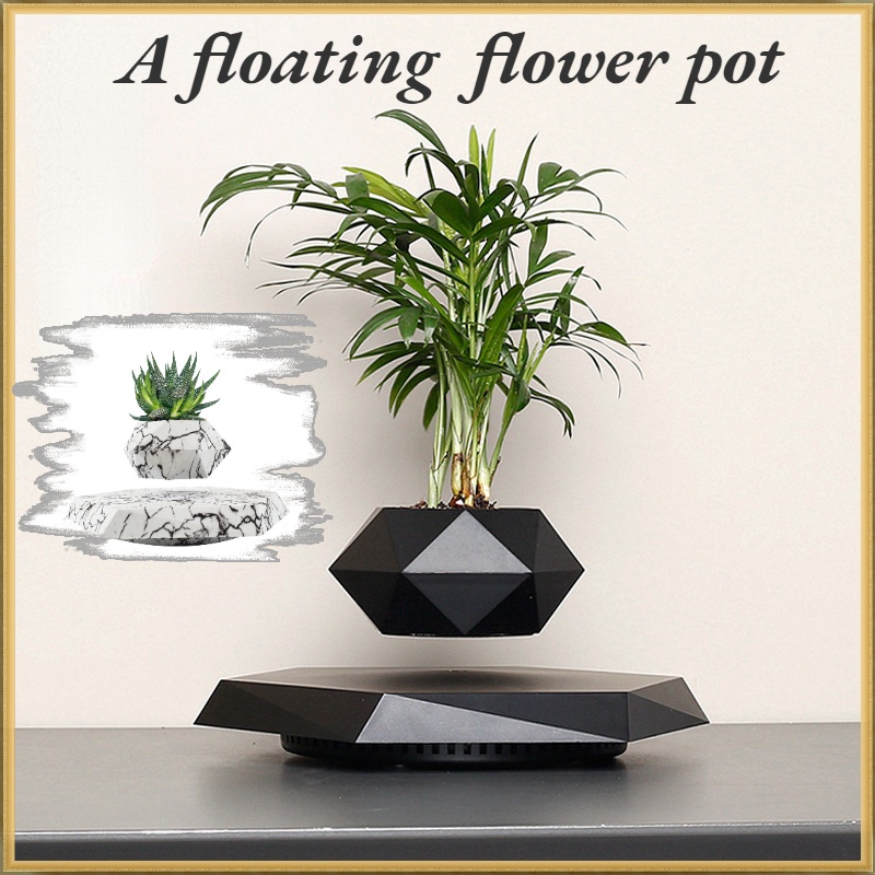 Levitating Air Bonsai Pot Rotation Flower Pot Planters Magnetic ...