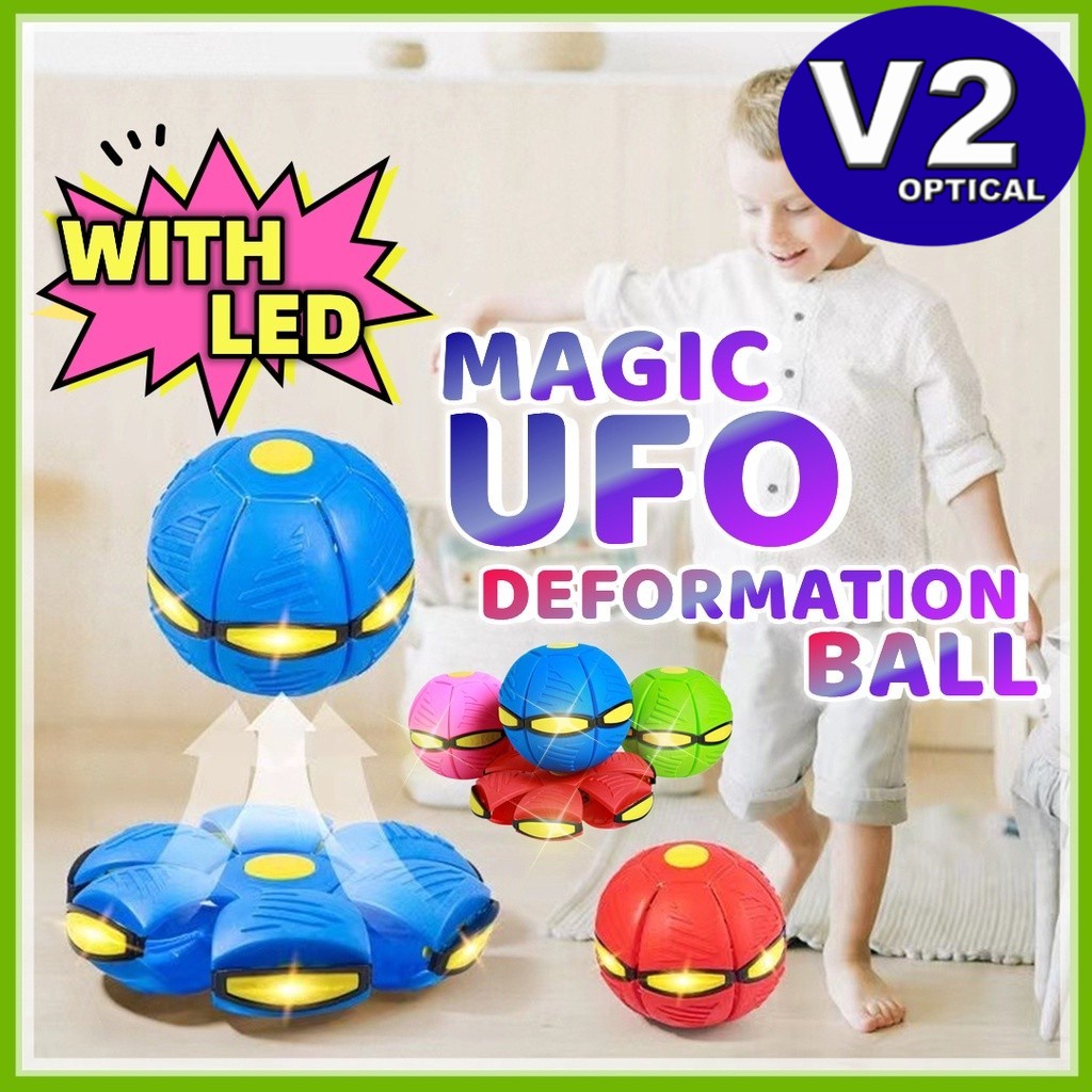 Magic UFO Lights Flying Saucer Ball LED Flat Throw Transforming Disc ...