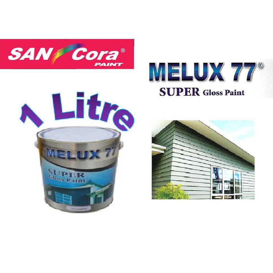 1 Litre Sancora Brand MELUX 77 SUPER GLOSS PAINT Cat Besi Cat Minyak ...