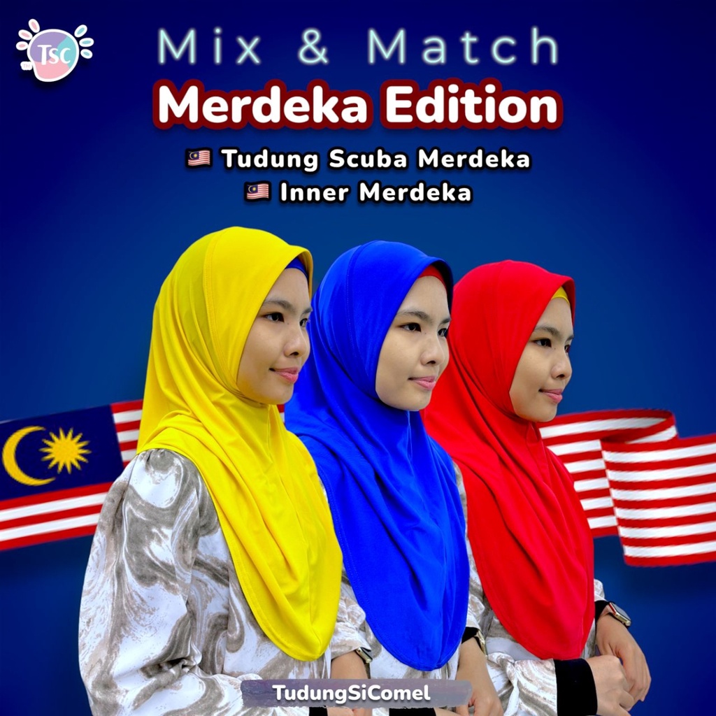 🔥MERDEKA EDITION🔥 Tudung Edisi Merdeka Warna Bendera Malaysia by ...