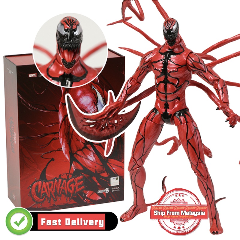 ZD Toys Original Marvel Venom Carnage Action Figure 23cm Amazing Spider ...