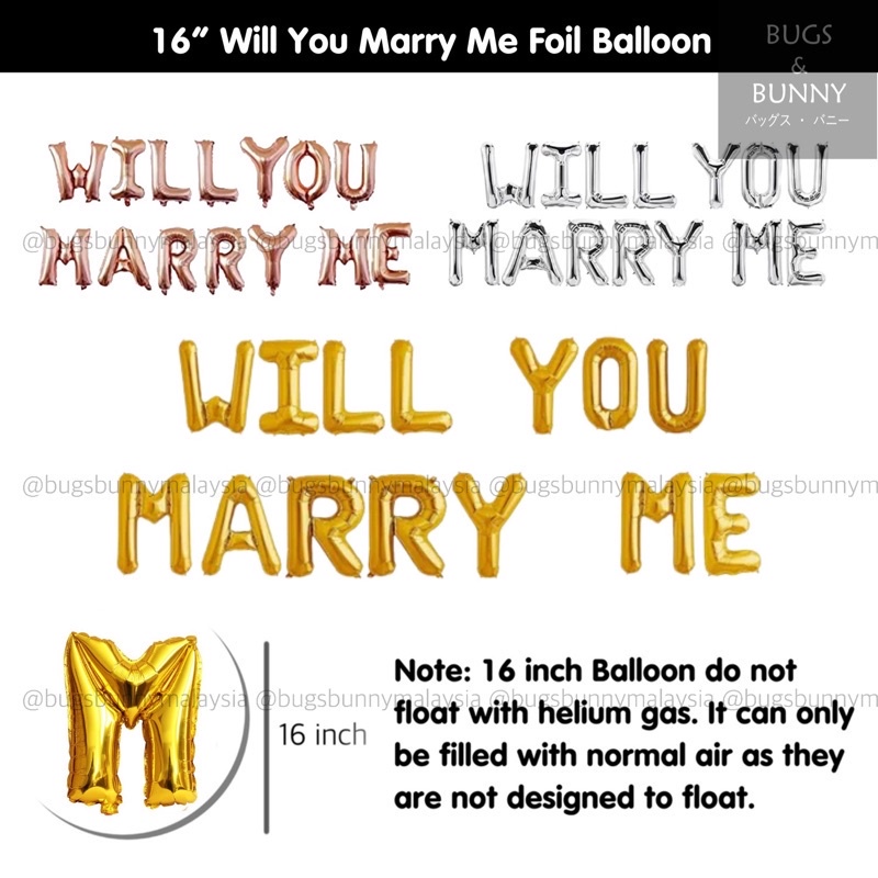🔥Will You Marry Me Balloon Set Marriage Proposal Decoration Rose Gold ...