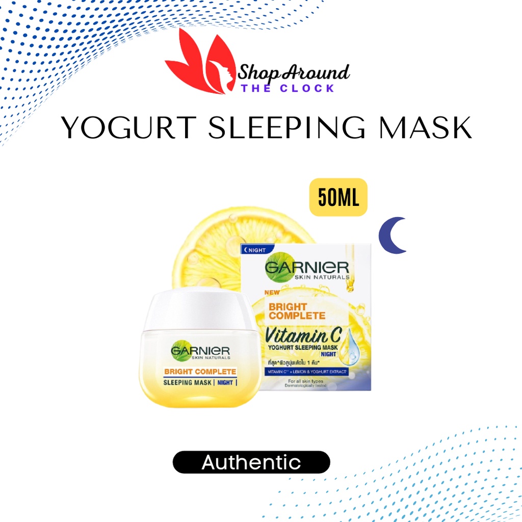 Garnier Yoghurt Sleeping Mask/Bright Complete Vitamin C Yoghurt ...