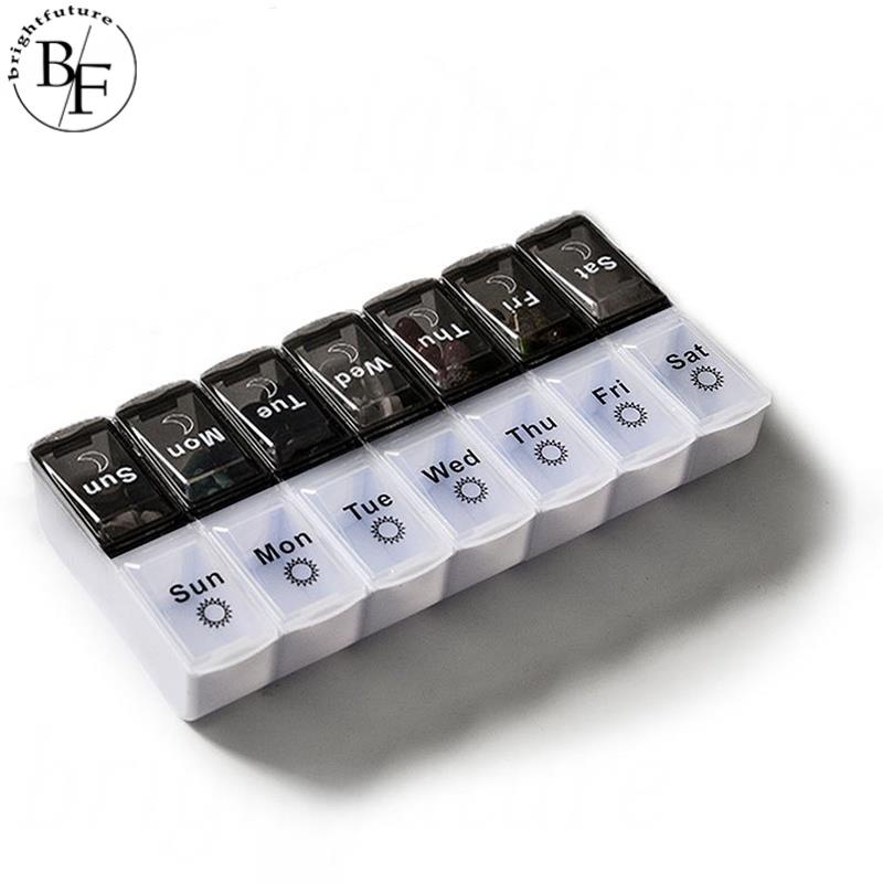 Portable Small Pill Box Cases Large Grids 7 Days A Week Organizer Pills ...
