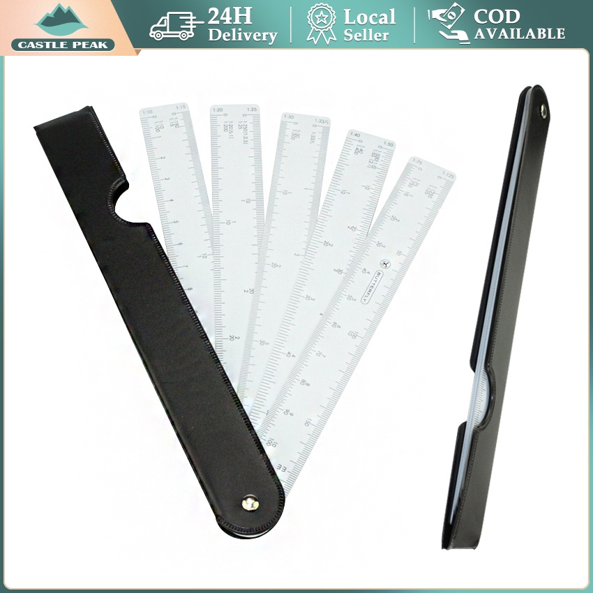 Fan Shape Architects Scale Ruler For Graphics Design Multi Ratio ...