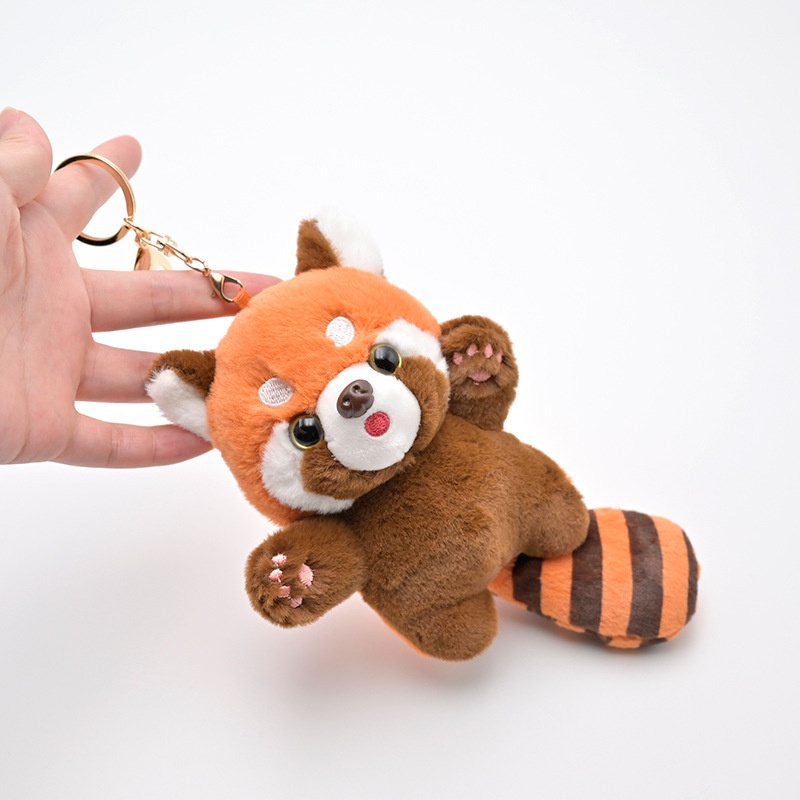 Cartoon Red Panda Plush Keychain Cute Little Raccoon Pendant Stuffed ...