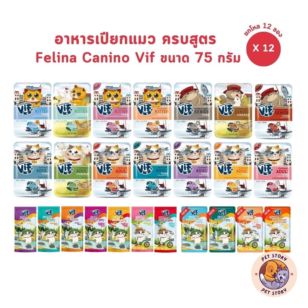 VIF Felina Canino Wive Wet Cat Food [12 Sachets] Complete Formula 75 G ...