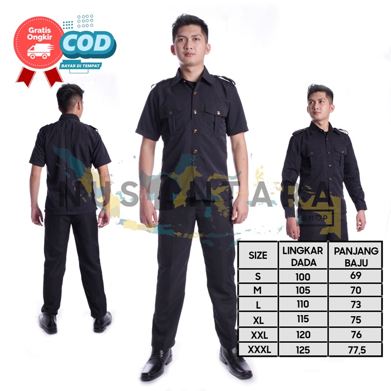 HITAM Rastoreshop Safari Security Shirt Latest Black Security Safari ...