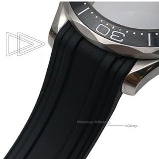 Curved End 20mm Rubber Strap for Omega Seamaster 300 Replacement ...