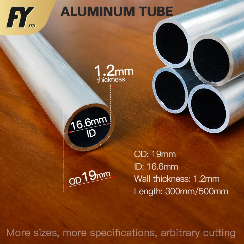 FUYI Aluminum tube OD 19mm ID 16.6mm alloy tube 19mm outer diameter 16 ...