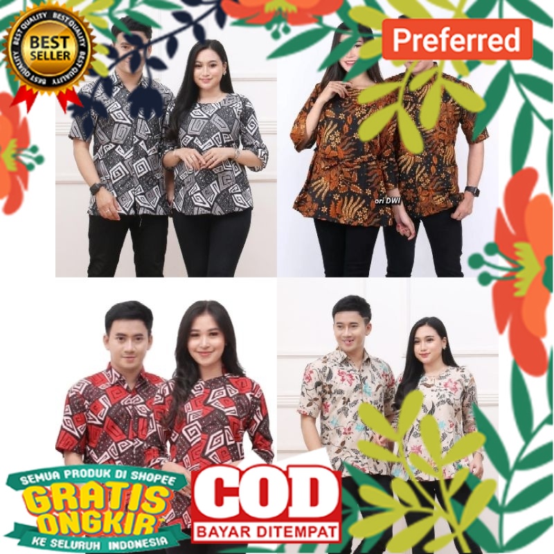 Batik couple batik uniform blouse modern batik original batik office ...