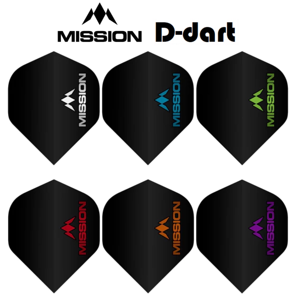 Mission Dart Flights -STANDARD 100 Micron No2 Mission Logo Darts Flight ...