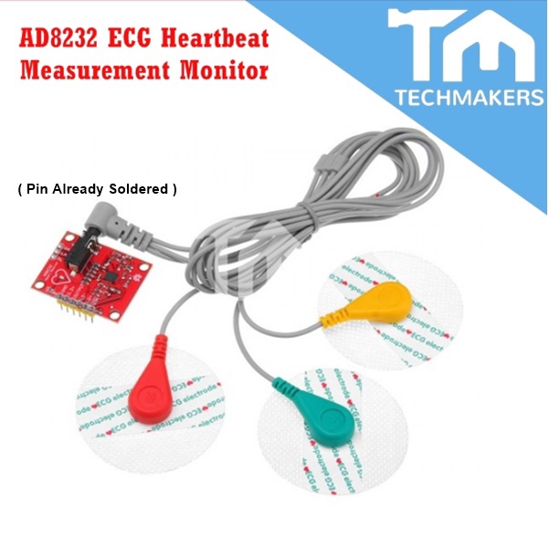 AD8232 8232 Pulse Heart Rate Sensor ECG Heartbeat Measurement Monitor ...